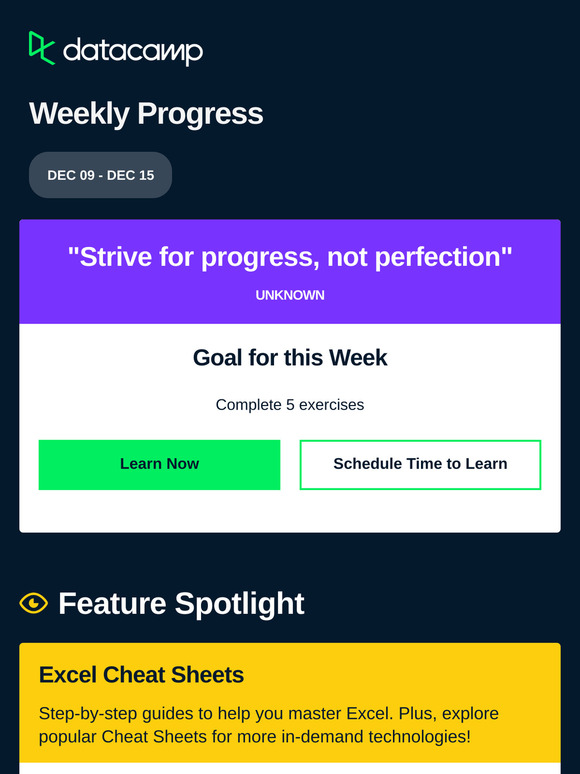 DataCamp: Discover Excel Cheat Sheets | Milled