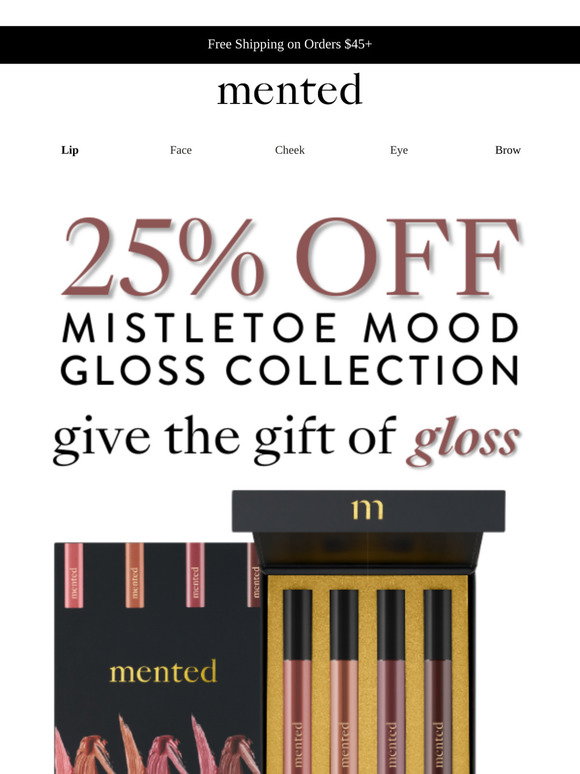 Mented Cosmetics: 25% Off Mistletoe Mood Gloss Collection | Milled