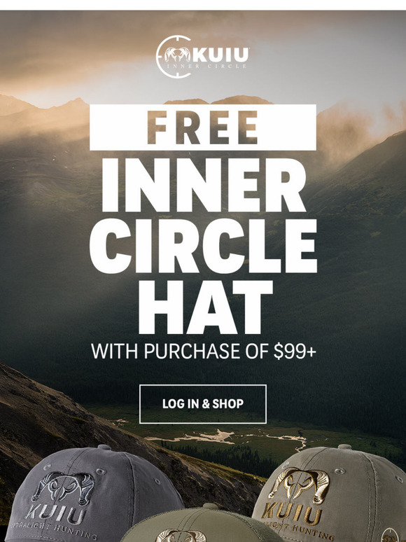KUIU: Don't Forget — FREE Inner Circle Hat with Purchase of $99+ | Milled