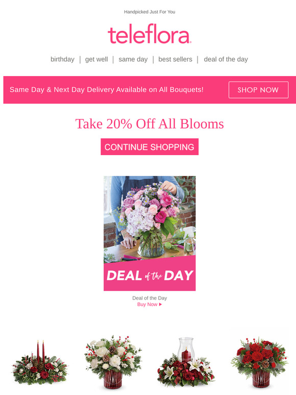 Teleflora: Valued Customer, Take 20% Off Teleflora Blooms 💐 | Milled