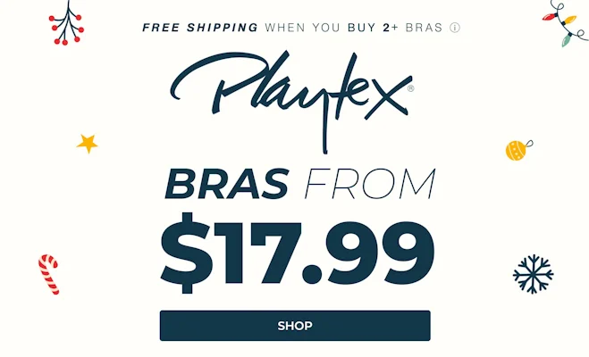 Hanes: 🌟 Deck the Halls in Playtex Bras from $17.99 | Milled