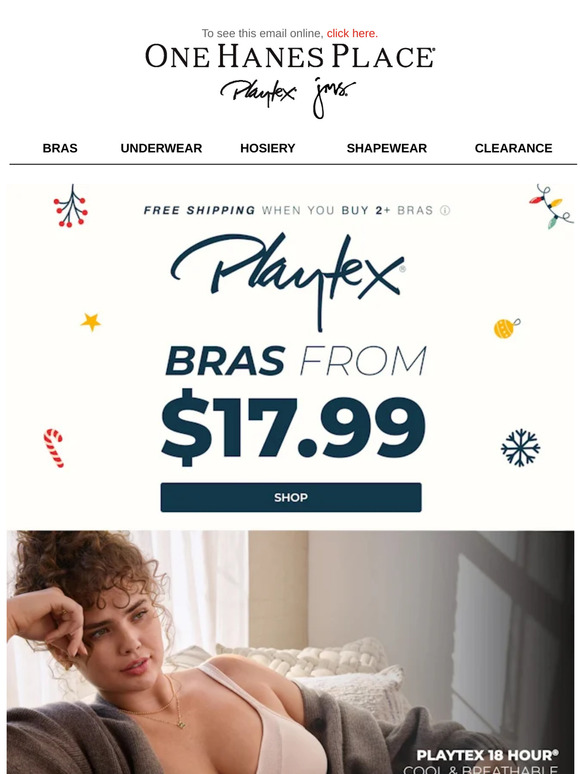 Hanes: 🌟 Deck the Halls in Playtex Bras from $17.99 | Milled