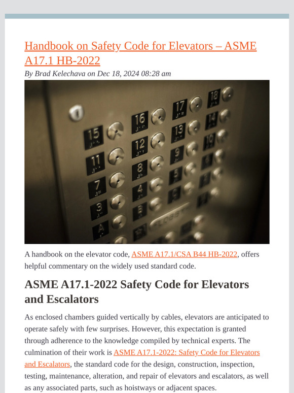 ANSI: New from the ANSI Blog: Handbook on Safety Code for Elevators ...