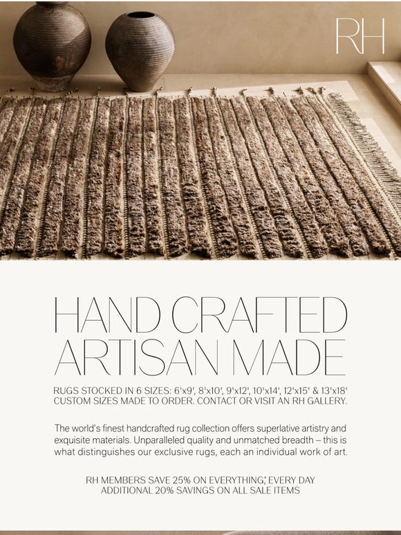 Restoration Hardware: Hand Crafted & Artisan Made. Explore Rugs in Wool ...