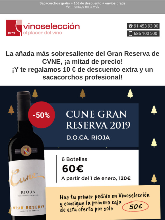 Vinoselección: ¡50% DTO, Cune Gran Reserva 2019! La nueva obra maestra ...