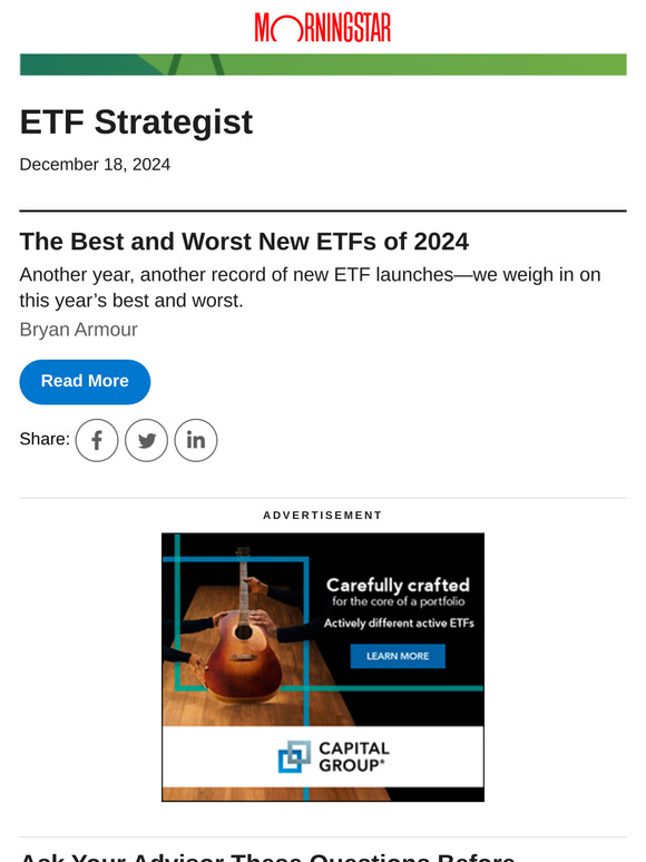 Morningstar: The Best and Worst New ETFs of 2024 | Milled