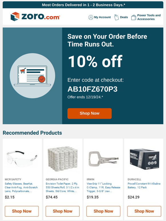 Zoro: Take 10% off Before Your Exclusive Promo Code Expires! | Milled