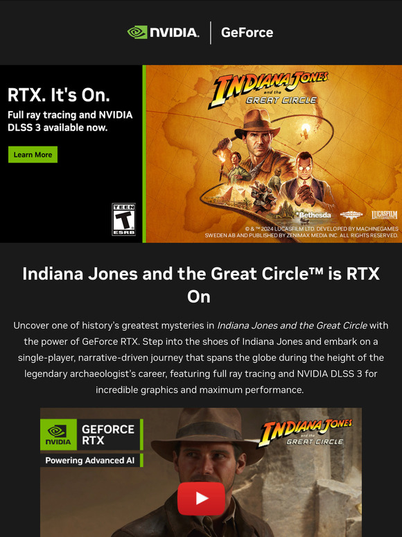 Nvidia: Indiana Jones and the Great Circle™ available now with RTX On ...