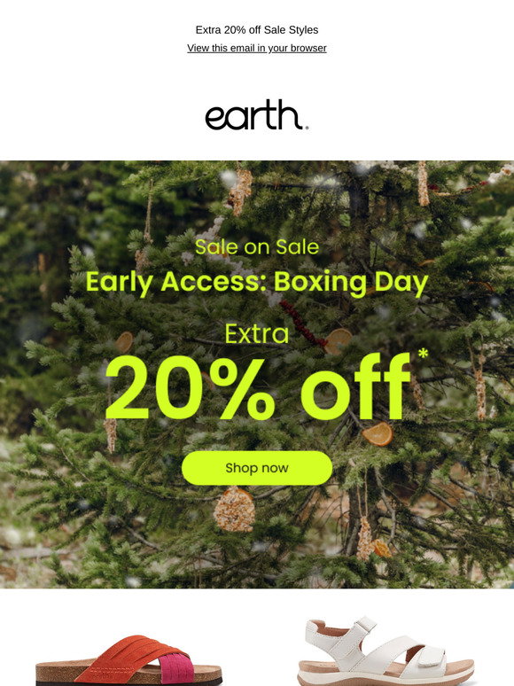 Earth Shoes: Enjoy Early Access to our Boxing Day Sale! | Milled