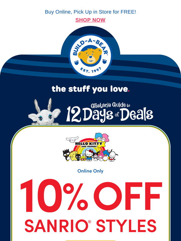Build-A-Bear: 10% Off Sanrio Styles Online Today Only! | Milled