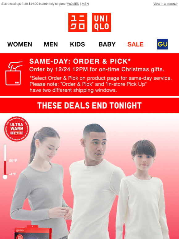 UNIQLO: Deals end TONIGHT | Milled