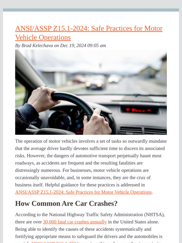 ANSI: New from the ANSI Blog: ANSI/ASSP Z15.1-2024: Safe Practices for ...