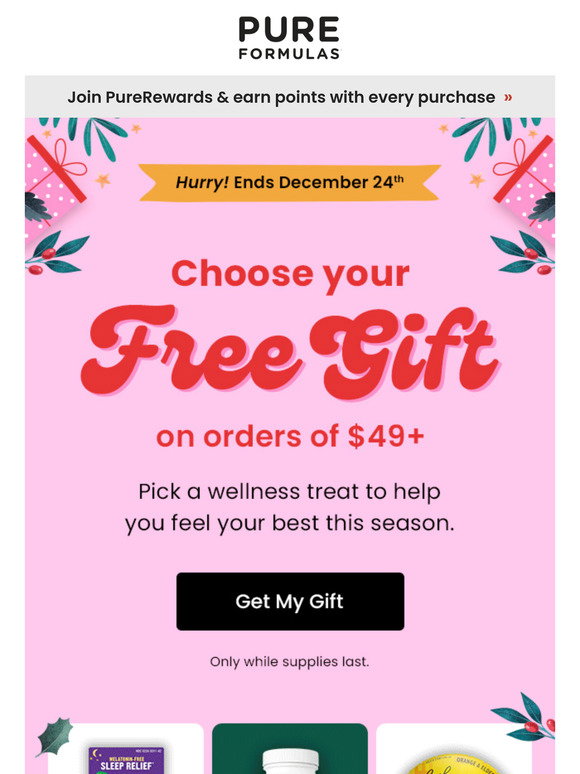 PureFormulas: Your holiday freebie awaits! 🛍️ | Milled