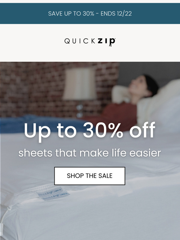 QuickZip: Comfortable sheets, loaded with smart features | Milled
