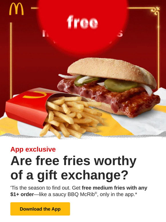 McDonald's: free fries friday gift 🍟🎁 | Milled