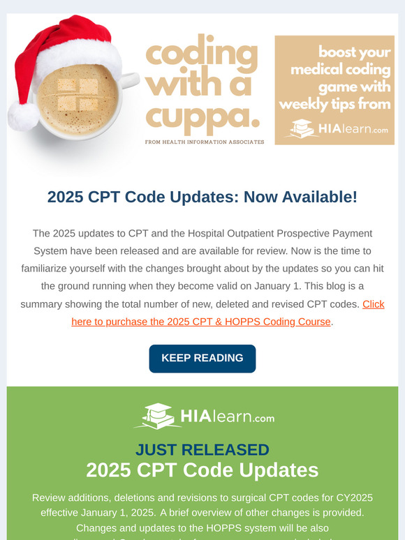 Health Information Associates: Coding with a Cuppa: 2025 CPT Code ...