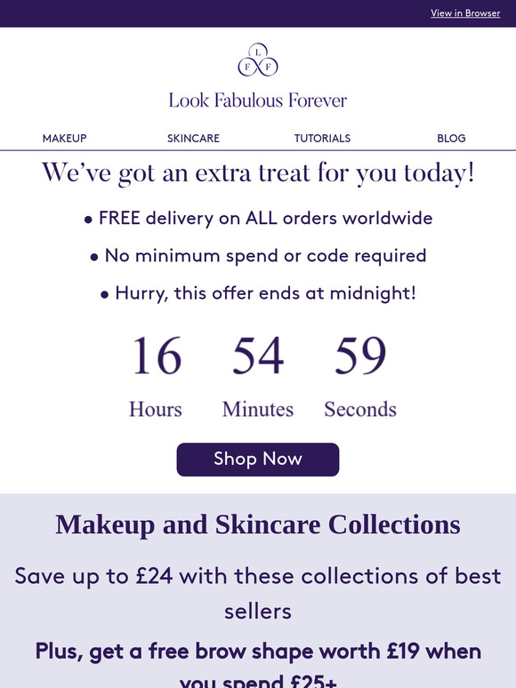 Look Fabulous Forever: Free Delivery Friday | Save up to £24 with these ...