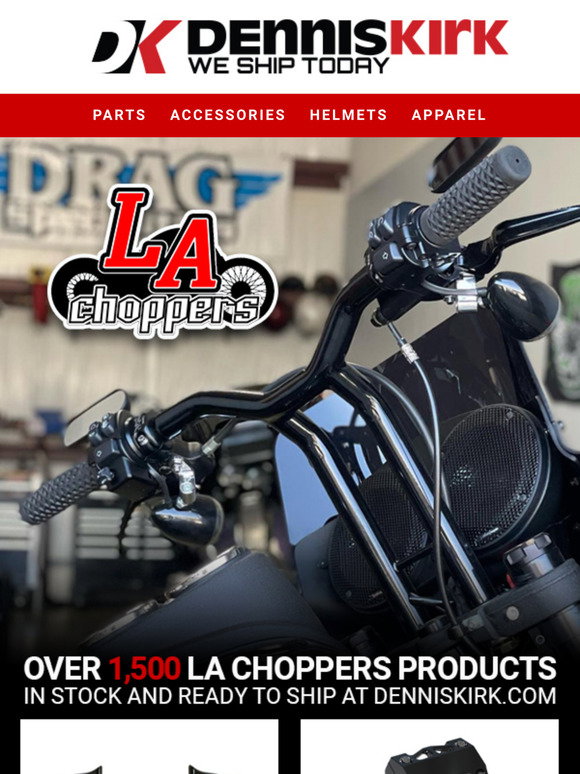 Dennis Kirk: Get a Handle on your Hog with new Bars from LA Choppers ...