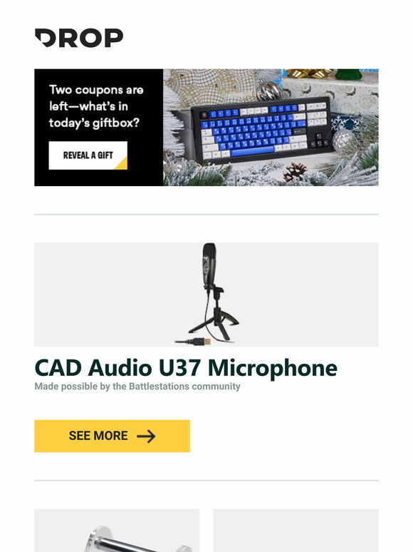 Drop: CAD Audio U37 Microphone, KeebMonkey Acrylic and Steel Keyboard ...
