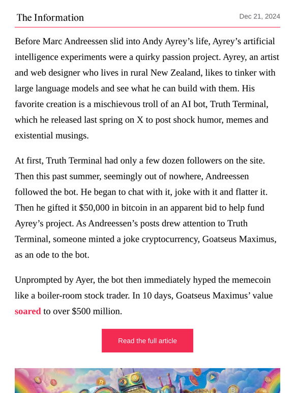 The Information: The Wild Frenzy When Crypto Meets AI | Milled