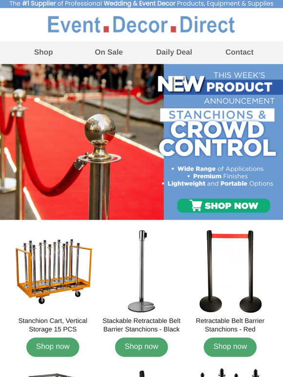 Event Decor Direct: Product Spotlight: Stanchions & Crowd Control | Milled