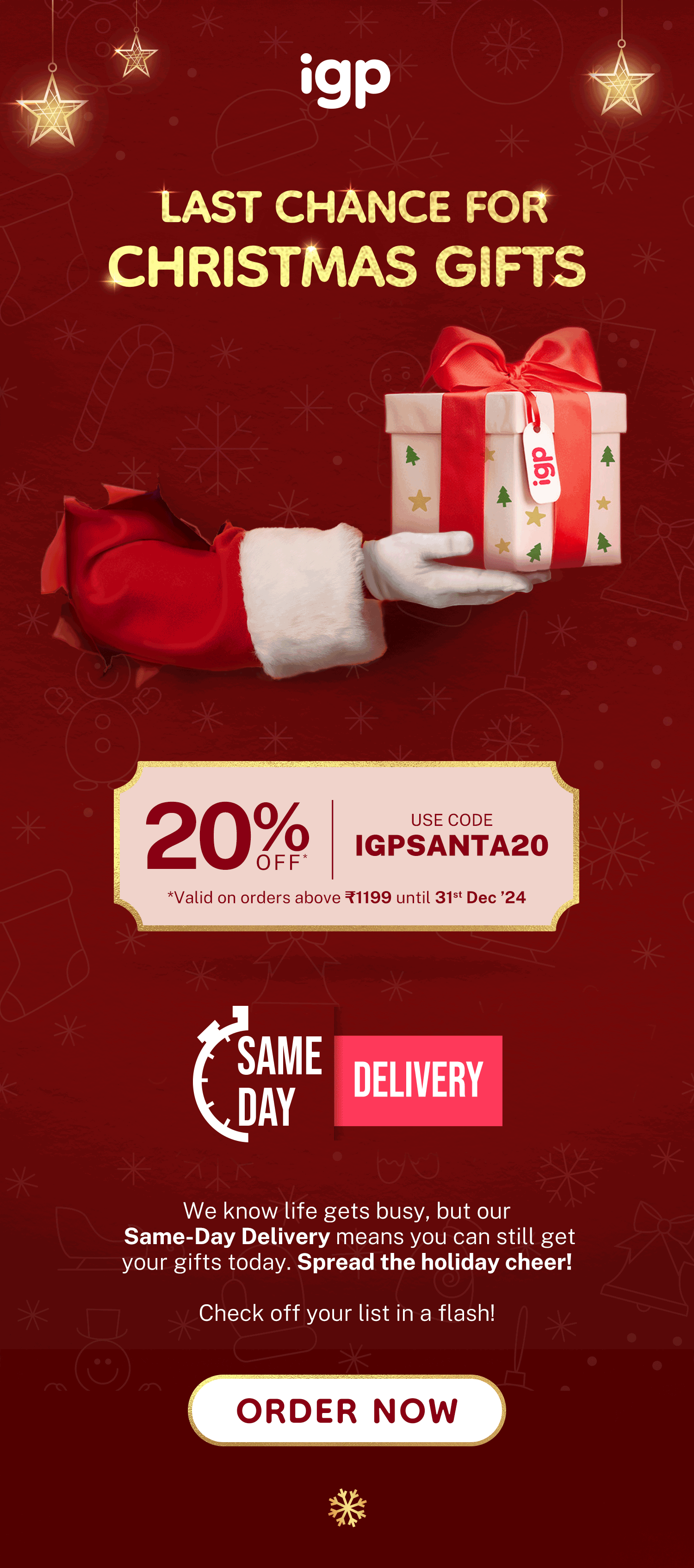 IGP: 👋 Hey —! Same-day delivery for Christmas Gifts ends soon!⏳ | Milled