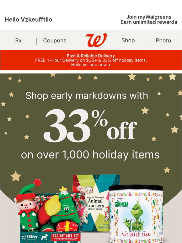 Walgreens: Get 33% off over 1000 last-minute Holiday gifts, candy, and ...