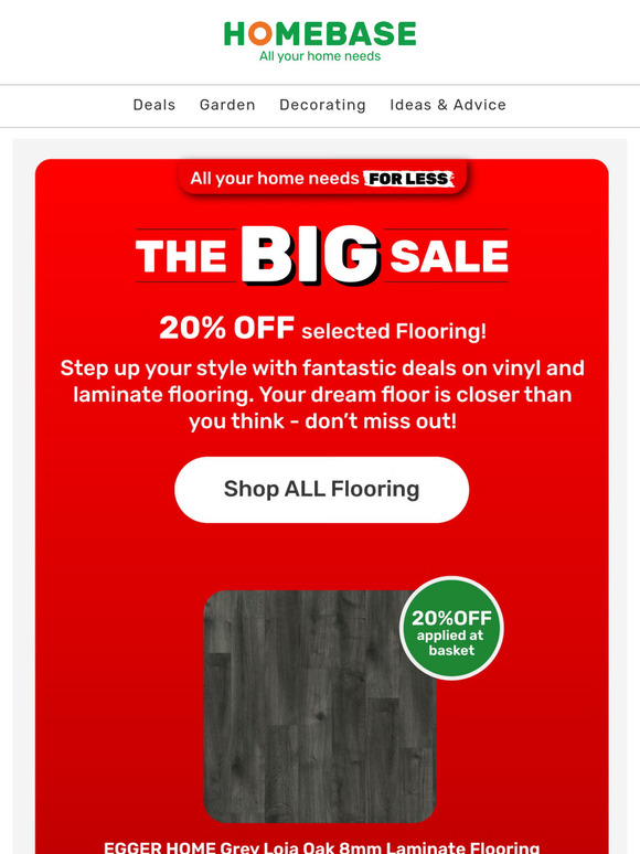 Homebase: Groundbreaking Deal ⚡️ 20% off selected flooring... | Milled