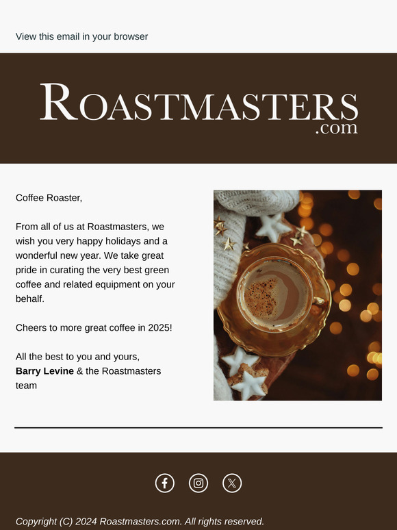 Roastmasters: Happy Holidays to Our Coffee Roasting Community | Milled