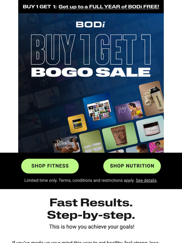 Beachbody: 🚨 BUY 1, GET 1: Our Sitewide BOGO Sale is Live! | Milled