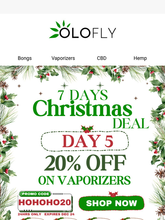 OLOFLY: 🎅 Day 5: 20% Off Vaporizers! | Milled