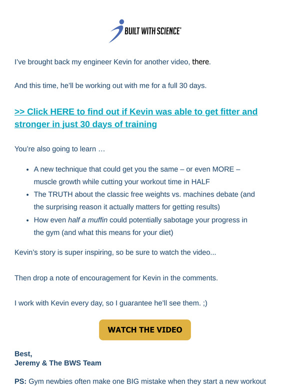 Built With Science: NEW VIDEO: He trained like me for 30 days | Milled