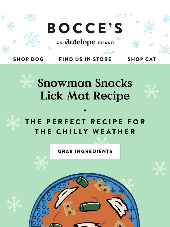 Bocce's Bakery: Snowman Snacks Lick Mat Recipe ☃️ | Milled