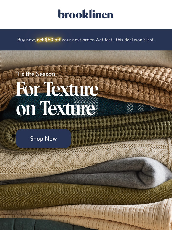 Brooklinen: Layers and texture GALORE! | Milled