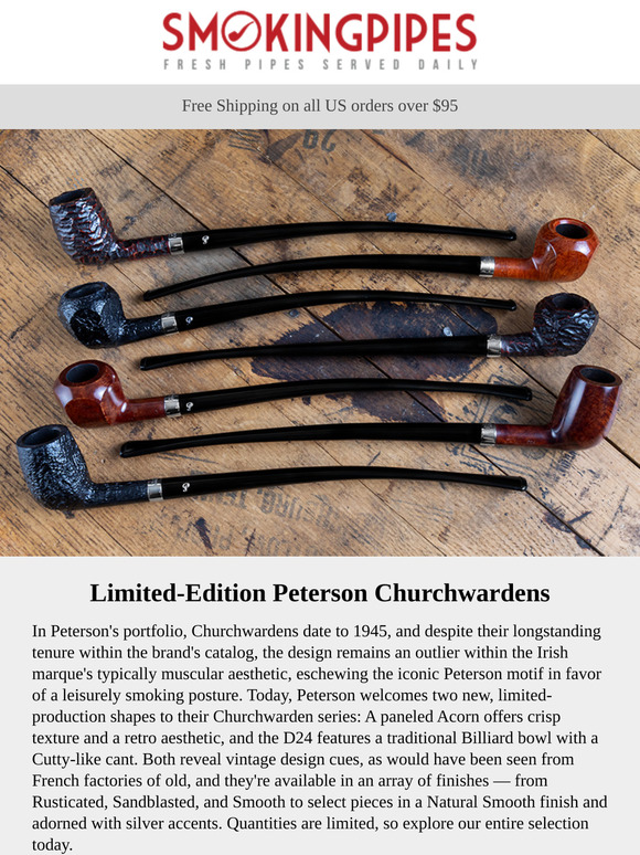 Smokingpipes: Limited-Edition Peterson Churchwardens | Two New Shapes ...
