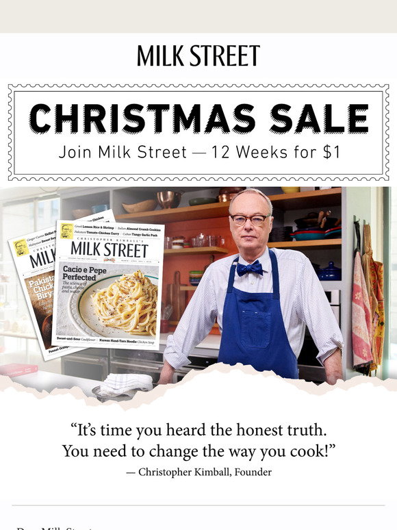 Milk Street Kitchen: You've Been Selected to Try Milk Street | Milled