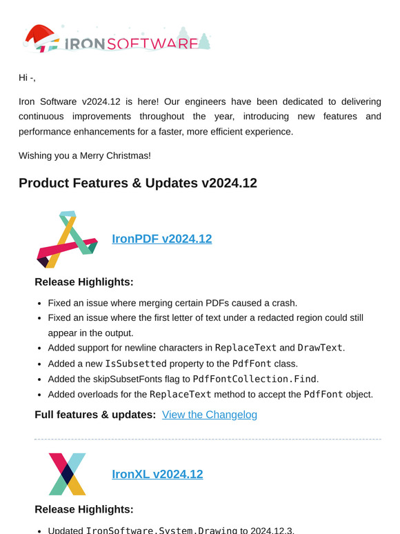 Iron Software Affiliate Program: Iron Software v2024.12: Performance Efficiency Upgrade | Milled