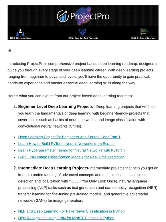 ProjectPro: 13 Best Deep Learning Projects to Grow Your Skills in 2024! | Milled