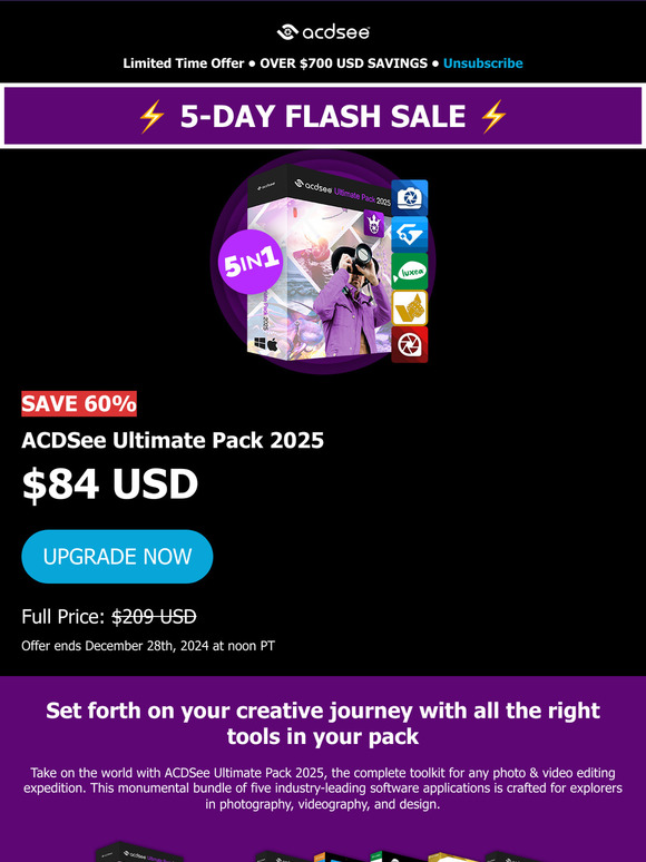 ACDSee: 5 Days Only! Save 60% on the 2025 Ultimate Pack! | Milled