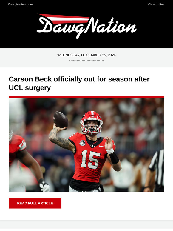 Atlanta Journal-Constitution: Carson Beck officially out for season ...