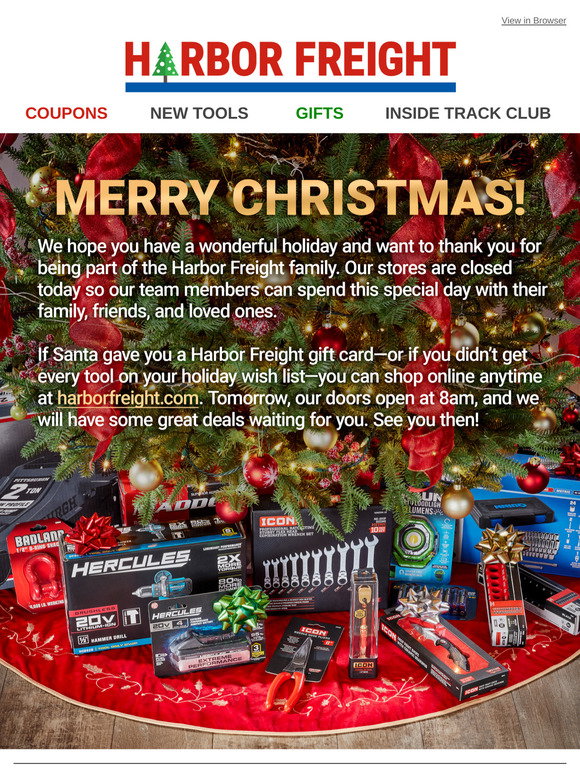 Harbor Freight: Merry Christmas from Harbor Freight | Milled