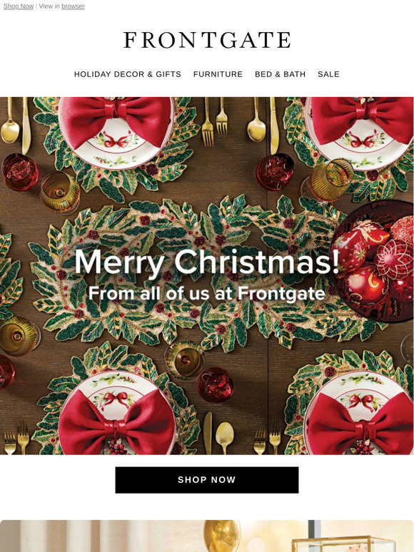 Frontgate: Merry Christmas! Happening now: save up to 70% off, plus an ...