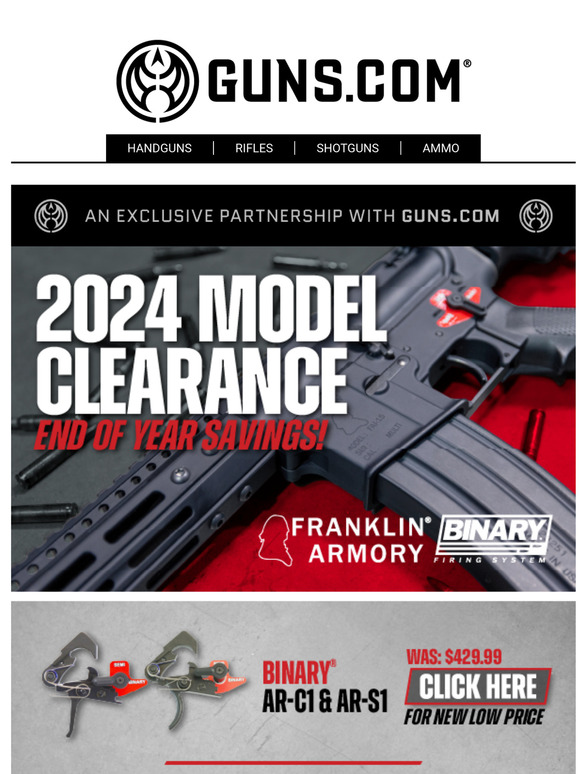 Guns.com: Save Big on Binary® - 2024 Model Clearance Sale and Much More ...