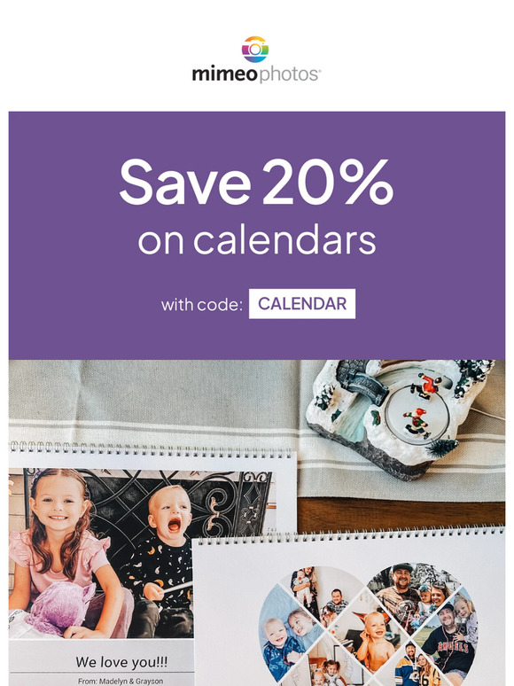 Mimeo Photos: Your year in focus: 20% off calendars | Milled