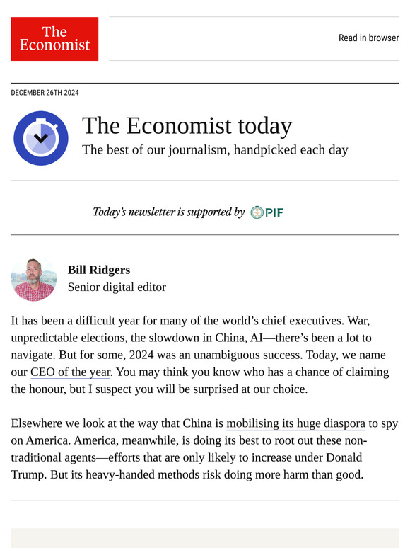 The Economist: Our CEO of the year | Milled
