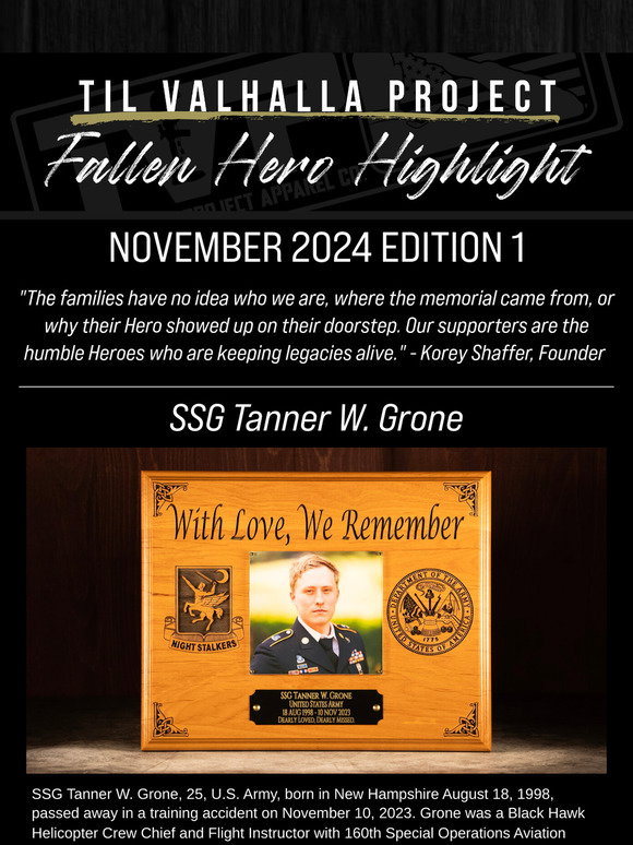 Til Valhalla Project: Honoring Heroes Every Day | Milled