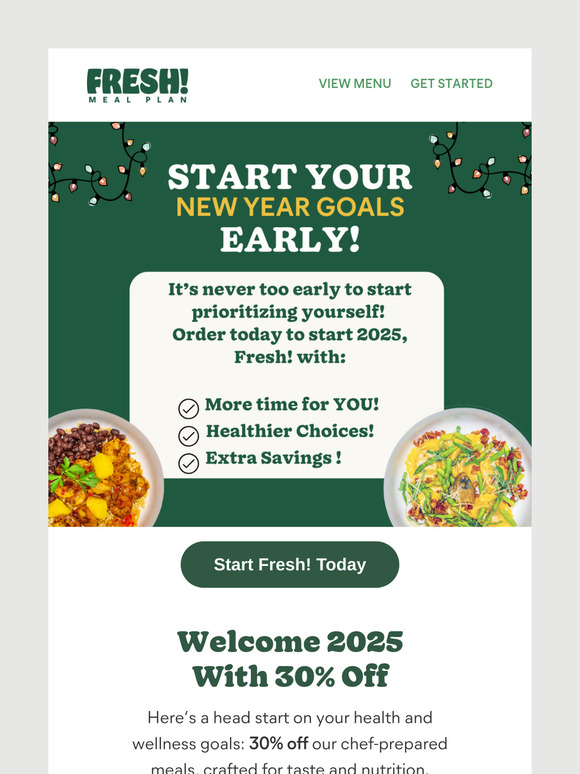 Fresh Meal Plan: Jumpstart Your Healthy New Year! | Milled