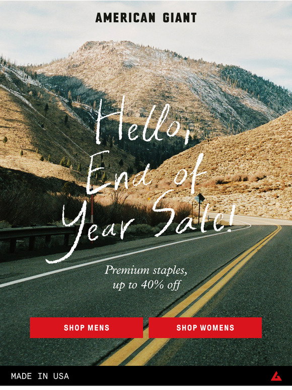 American Giant: Hello, End of Year Sale! | Milled