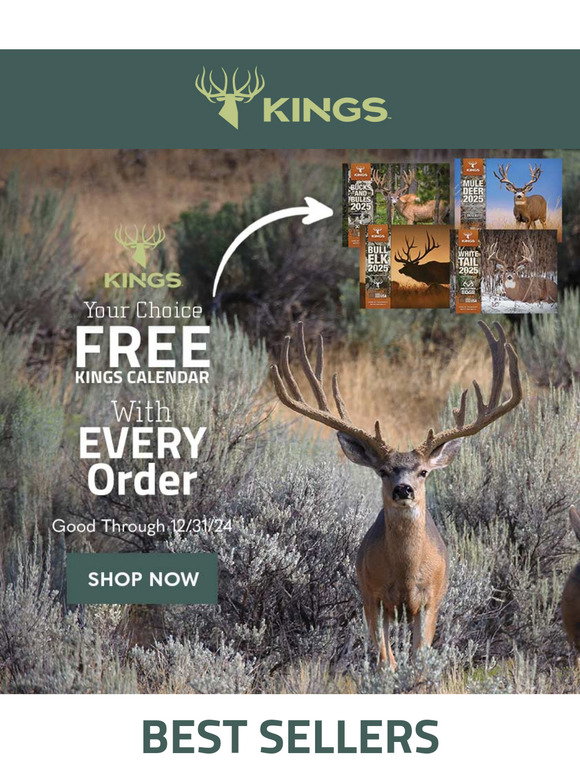 Kings Camo: FREE 2025 Kings Calendar with Every Order | Milled