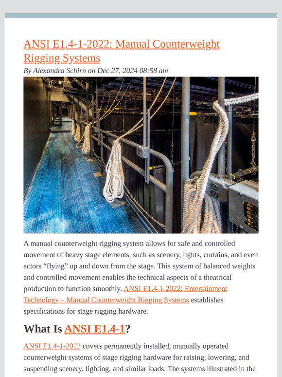 ANSI: New from the ANSI Blog: ANSI E1.4-1-2022: Manual Counterweight ...